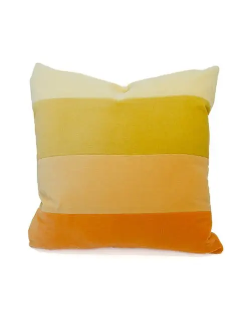 Fry Powers Velvet Ombre Throw Pillow - Citrus Yellow