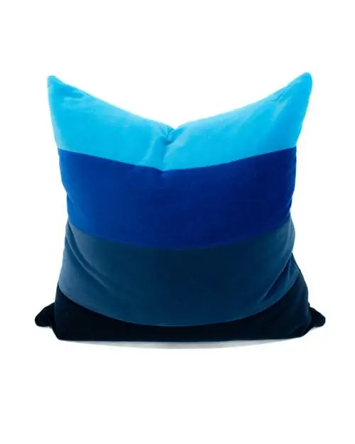 Fry Powers Velvet Ombre Throw Pillow - Cornflower Blue