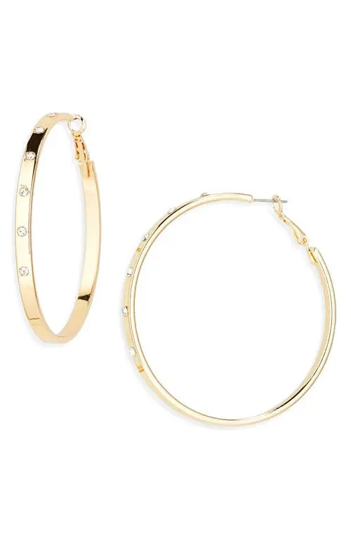 PANACEA Cubic Zirconia Hoop Earrings - Gold