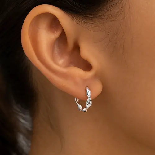 DONATELLO GIAN Sterling Twisted Hoop Earrings