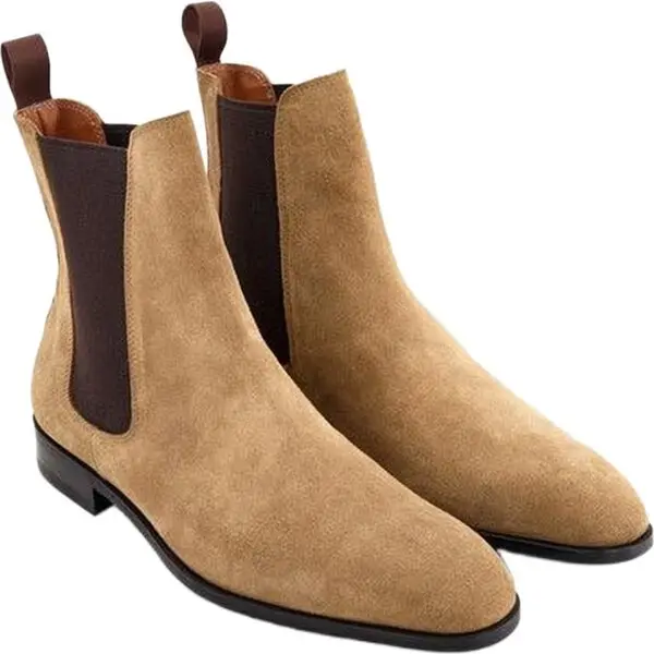 ANTHONY VEER Ashford Chelsea Boot - Sahara Dune Beige Suede