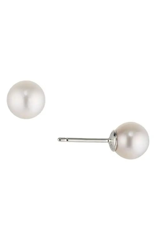 Nadri Cultured Freshwater Pearl Stud Earrings - Rhodium