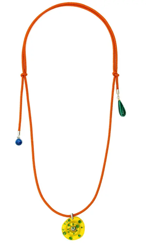 Fry Powers Sun Powers Resin Charm Pendant Necklace - Yellow
