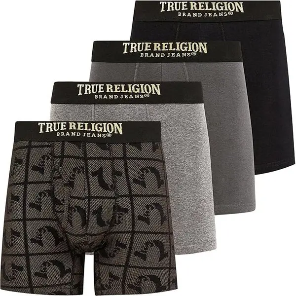 True Religion Boxer Briefs Stretch Underwear Pack Of 4 - Gold