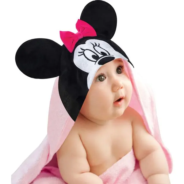 LAMBS & IVY Disney Baby Minnie Mouse Hooded Towel - Pink