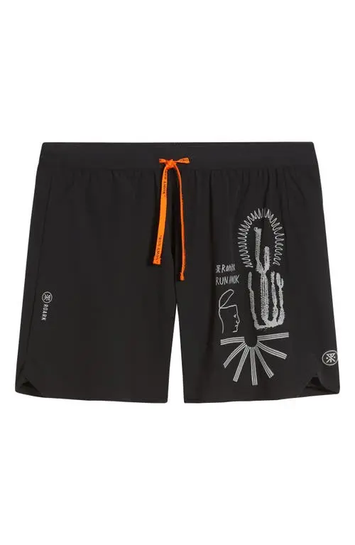 ROARK Alta 5 Printed Drawstring Shorts - Black