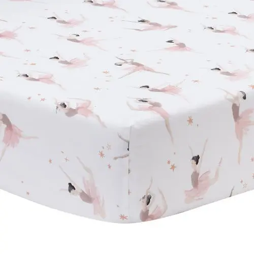 LAMBS & IVY Ballerina Baby Fitted Crib Sheet - Pink