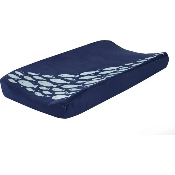 LAMBS & IVY Oceania Diaper Changing Pad Cover - Blue