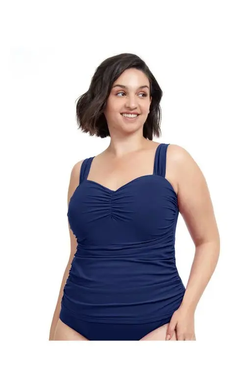 GOTTEX Tutti Frutti Sweetheart Underwire Tankini Top - Navy