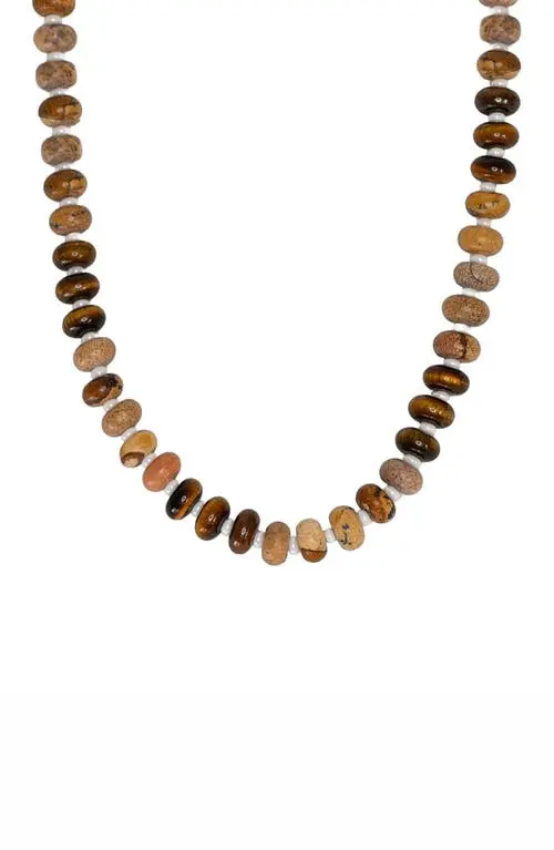 MARLYN SCHIFF Rondelle Beaded Necklace - Picture Jasper