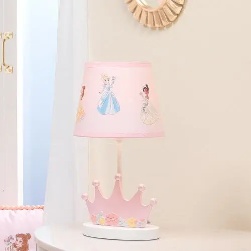 LAMBS & IVY Disney Princesses Crown Nursery Lamp With Shade & Bulb