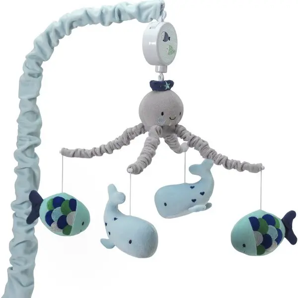 LAMBS & IVY Oceania Musical Baby Crib Mobile - Blue
