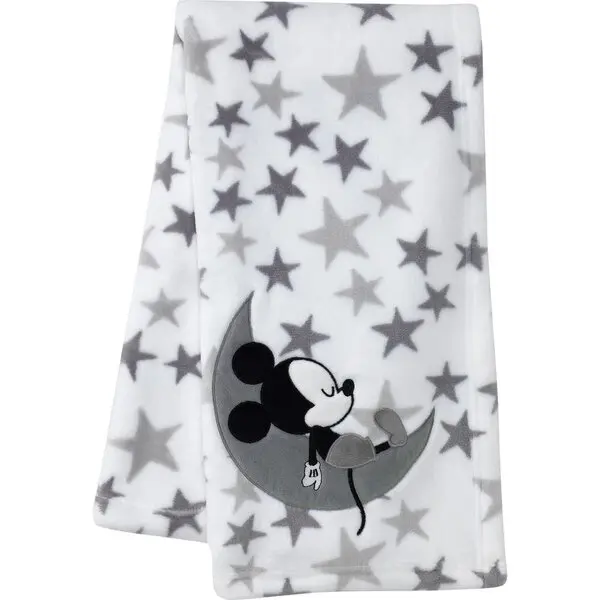 LAMBS & IVY Disney Baby Mickey Mouse Celestial Fleece Blanket - White