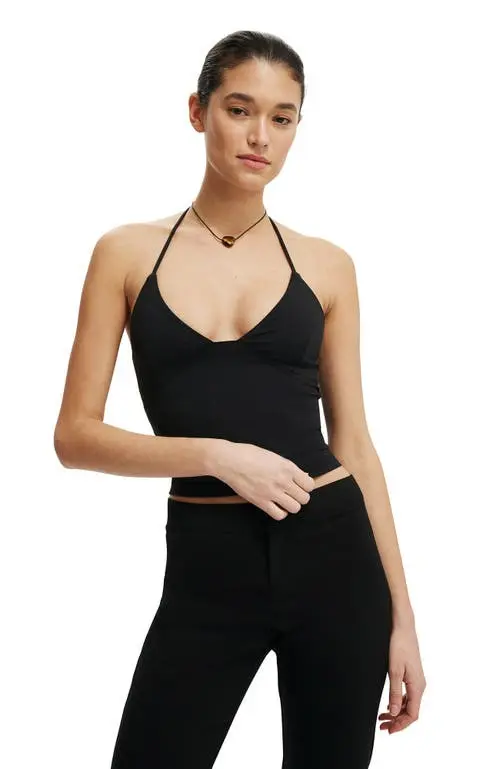 COTTON ON Hold Me Halter - Black