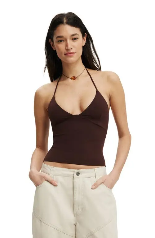 COTTON ON Hold Me Halter - Dark Oak