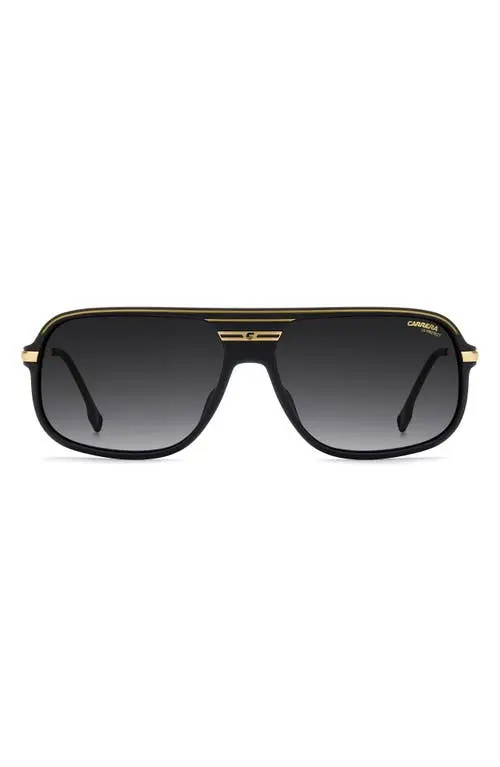 Carrera Eyewear C Sport Oversize Rectangle Sunglasses - Matte Black Gold/dark Grey Sf
