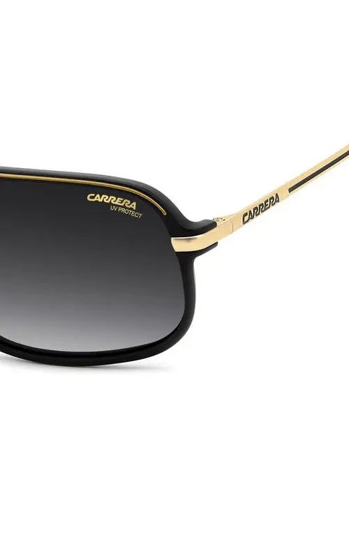 Carrera Eyewear C Sport Oversize Rectangle Sunglasses - Matte Black Gold/dark Grey Sf