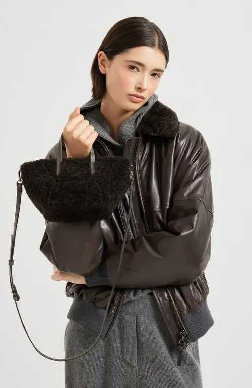 Brunello Cucinelli Shearling Mini Bag