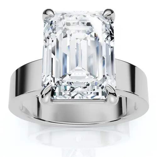 BLISS DIAMOND 4ct Emerald Cut Lab Grown Diamond Ring - 14k White Gold