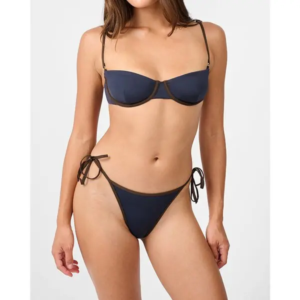 WeWoreWhat Balconette Bikini Top - Dark Navy/mhgny