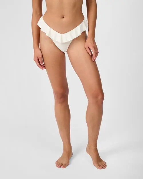 WeWoreWhat Ruffle Delilah Bikini Bottom - Off White