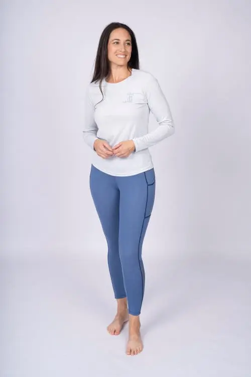 LINE IN THE SAND Dive In Swim Leggings - Fog