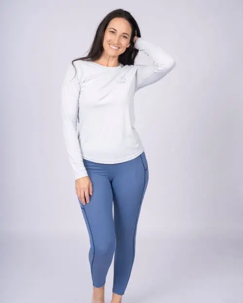 LINE IN THE SAND Dive In Swim Leggings - Fog
