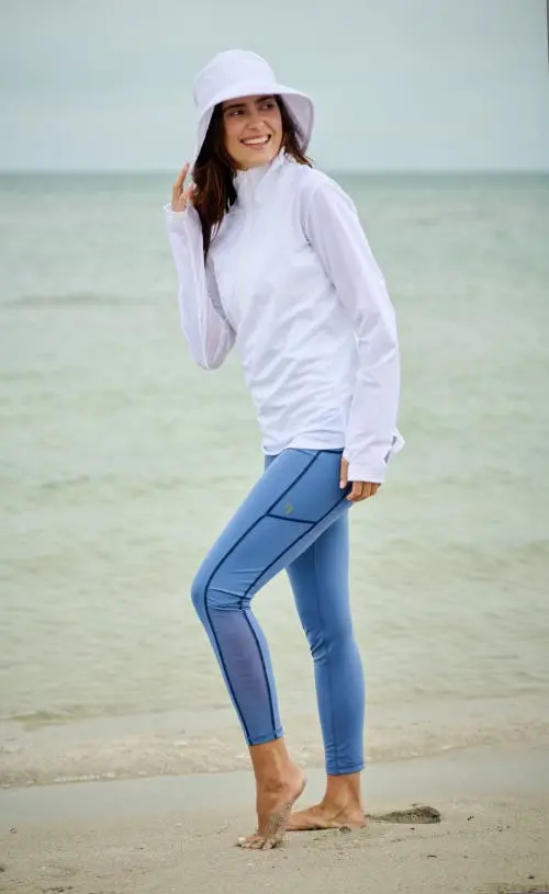 LINE IN THE SAND Dive In Swim Leggings - Fog