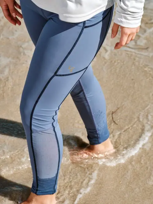 LINE IN THE SAND Dive In Swim Leggings - Fog
