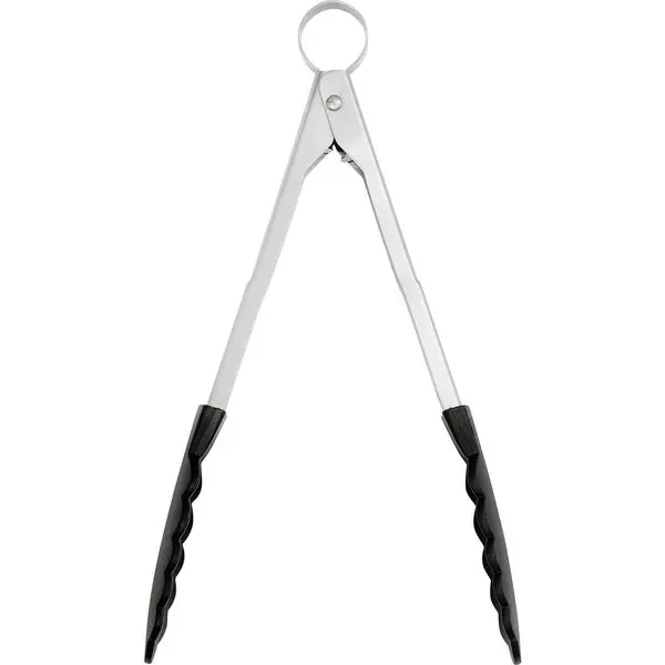 CUISIPRO 9.5 Inch Nonstick Nylon Locking Tongs - Black