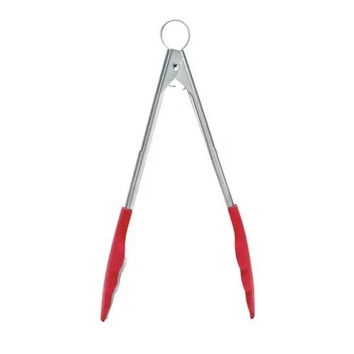 CUISIPRO 9.5 Inch Tongs With Teeth - Red