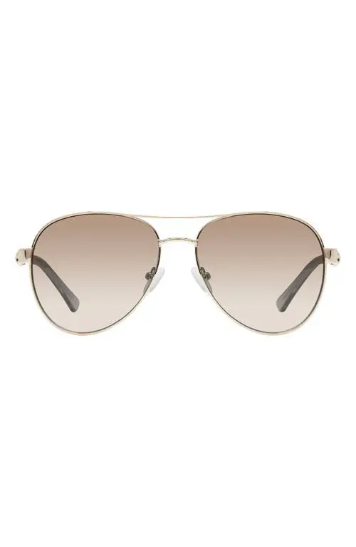 Kurt Geiger 57mm Aviator Sunglasses - Gold/brown Gradient