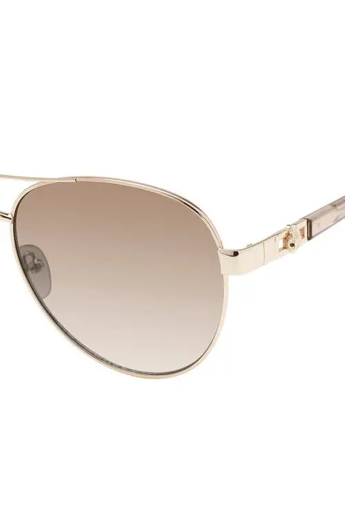 Kurt Geiger 57mm Aviator Sunglasses - Gold/brown Gradient