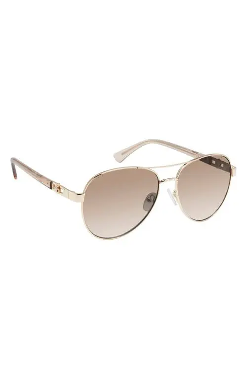 Kurt Geiger 57mm Aviator Sunglasses - Gold/brown Gradient