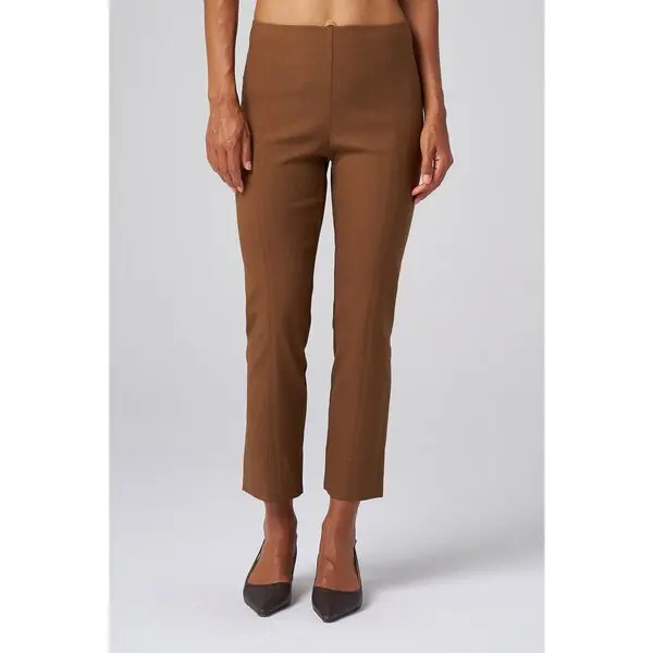 FRANNE GOLDE Cropped Stretch Magic Pant - Chestnut