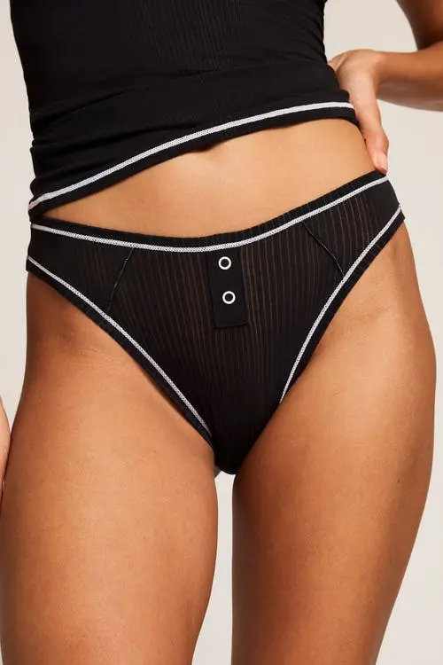 NEGATIVE UNDERWEAR Whipped French Cut Brief - Black And White