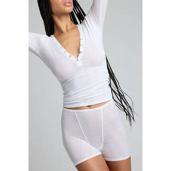 NEGATIVE UNDERWEAR Whipped Henley - White