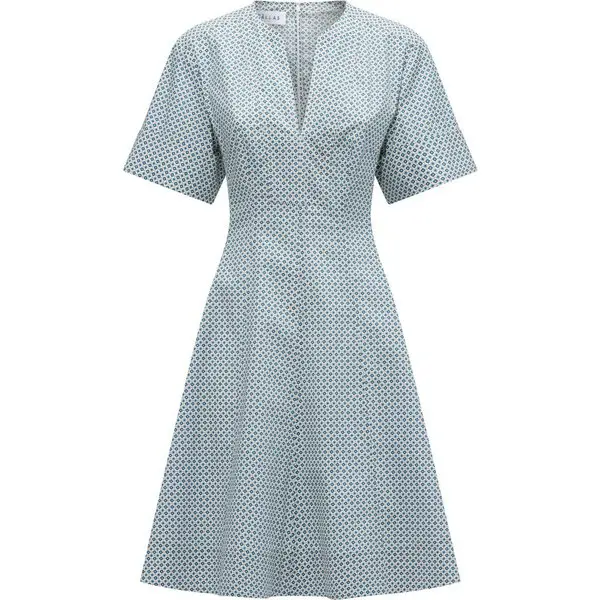 CALLAS MILANO Sora Fit & Flare Printed Dress - Blue Print