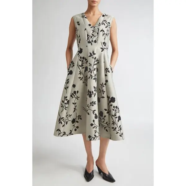 Max Mara Clea Floral Print Midi Dress