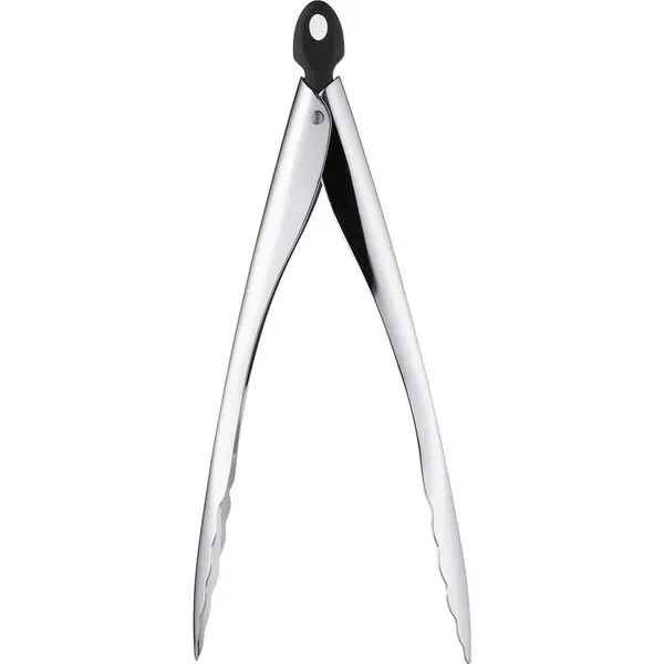 CUISIPRO 9.5 Inch Stainless Steel Locking Tempo Tongs - Silver
