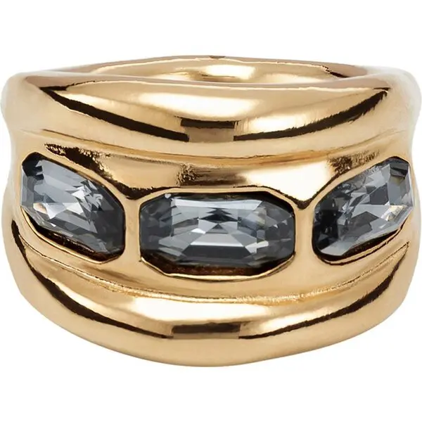 UNODE50 Triple Crystal Ring - Gold