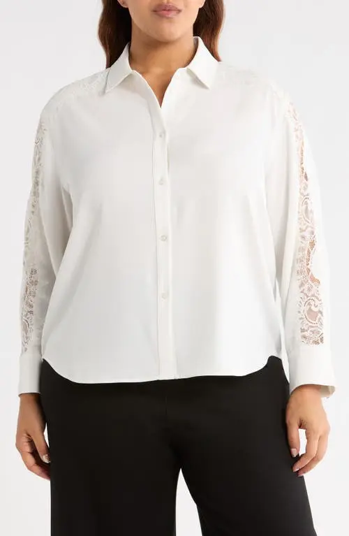 Lyssé Natasha Lace Trim Button-up Shirt