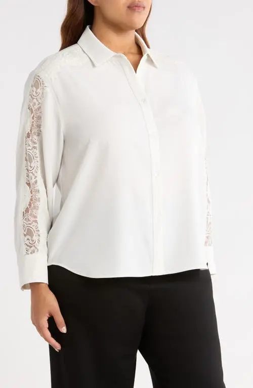 Lyssé Natasha Lace Trim Button-up Shirt