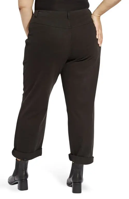 Lyssé Pull-on Knit Barrel Jeans - Black