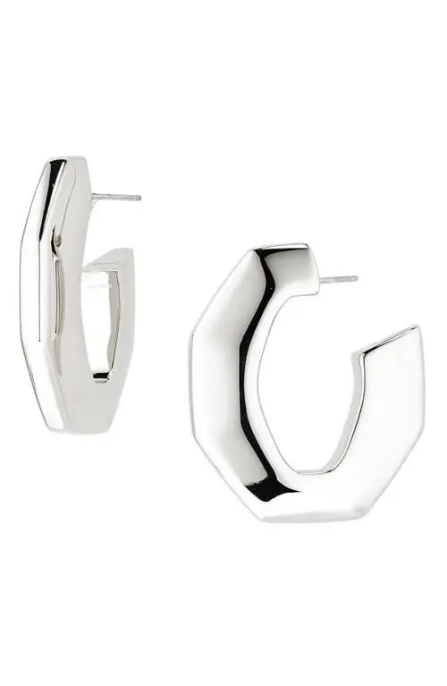 Givenchy Chain Link Hoop Earrings - Silvery