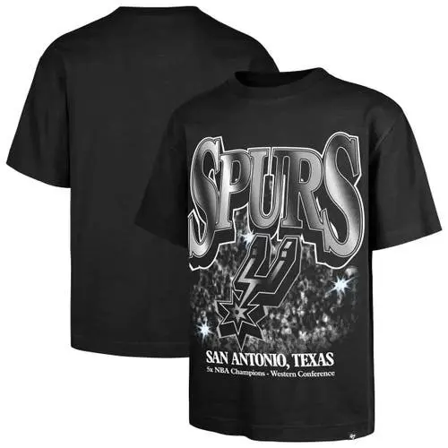 '47 San Antonio Spurs Past Champs Collection Flashbulb Foundation T-shirt - Black