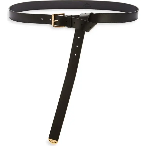 Givenchy Voyou Leather Belt With Metal Tip - Black