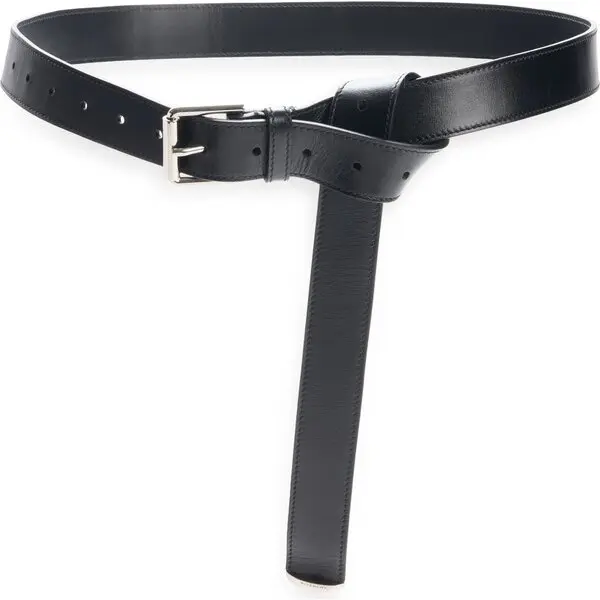 Givenchy Voyou Metal Tip Leather Belt - Black