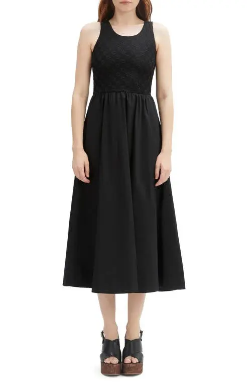 Bardot Bryony Lace & Poplin Midi Dress