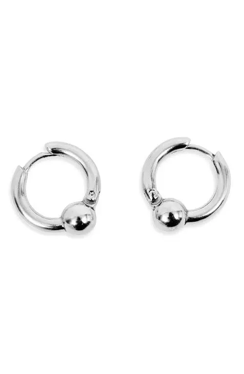 TWOJEYS Ball Hoop Earrings - Silver